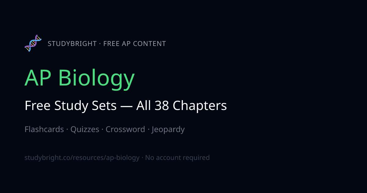 Free AP Biology Flashcards & Study Guides — All 38 Chapters | StudyBright
